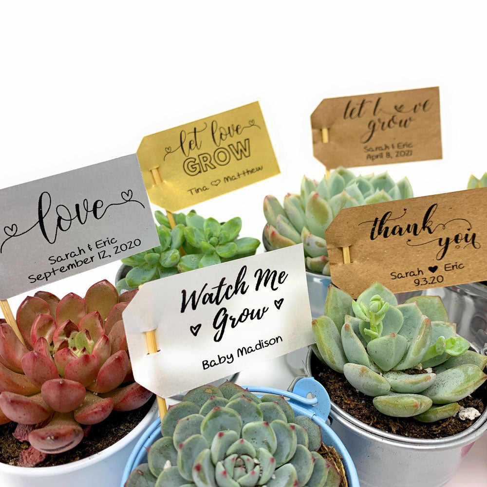 CUSTOM Favor Flag Tags (21 Pack) - Wedding Succulent Favors for Sale ...